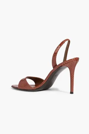 GIUSEPPE ZANOTTI Lilibeth 90 Snake-effect Slingback Sandals - Brown