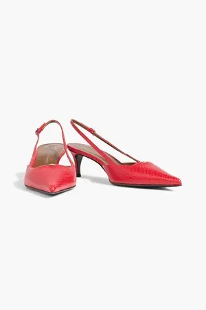 GIUSEPPE ZANOTTI Brenda 45 Lizard-effect Leather Slingback Pumps