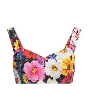 Dolce & Gabbana Woven Floral-print Crop Top - Fuchsia