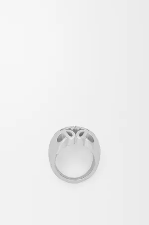 Loewe Anagram Bombé Signet Ring - Silver