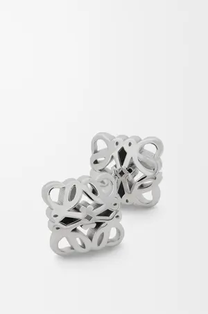 Loewe Anagram Bombé Sterling Stud Earrings - Silver