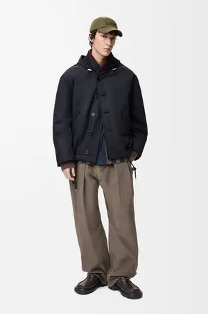Loewe Padded Technical Cotton Jacket - Navy Blue