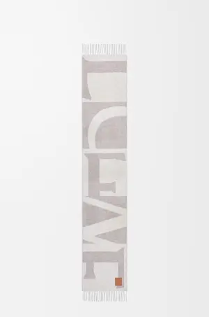 Loewe Scarf In Cashmere Light Grey/stone