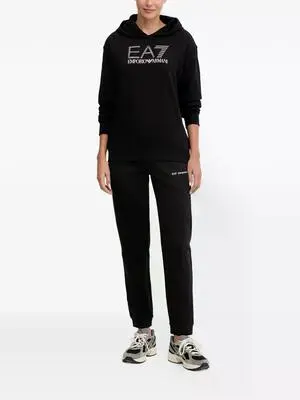 EA7 Logo-print Hoodie - Black