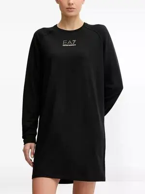 EA7 Crew-neck Long-sleeve Dress - Black