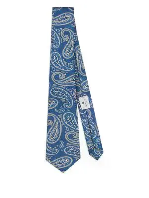 Etro Jacquard Paisley Motif Neck Tie - Blue