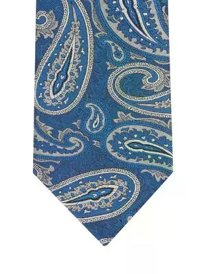 Etro Jacquard Paisley Motif Neck Tie - Blue