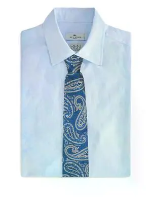 Etro Jacquard Paisley Motif Neck Tie - Blue