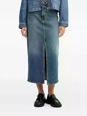 Hugo Midi Denim Skirt With Front Slit