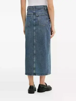 Hugo Midi Denim Skirt With Front Slit