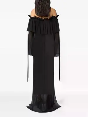 Nina Ricci Ruffled-bow Silk Maxi Dress