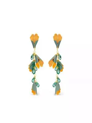 Oscar De La Renta Bellflower Drop Earrings - Green