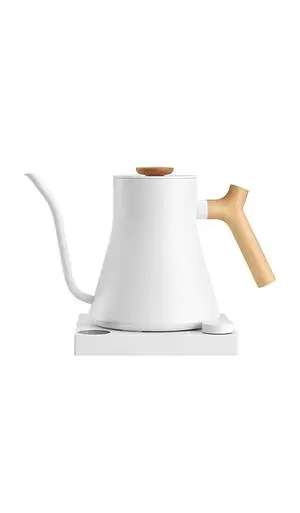 FELLOW Stagg Ekg Pro Electric Kettle In White - Matte White & Maple