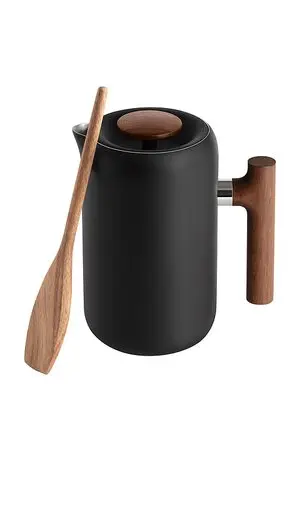 FELLOW Clara French Press In Black - Matte Black & Walnut