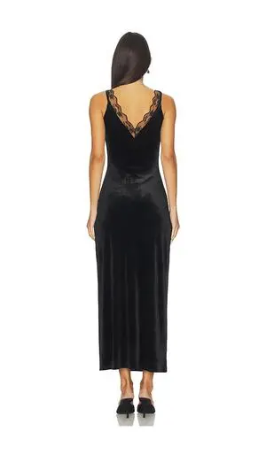 4TH & RECKLESS Velvet Maxi Dress With Lace Trim