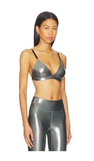 Heroine Sport Luna Sports Bra In Metallic Silver