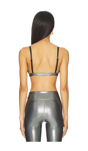 Heroine Sport Luna Sports Bra In Metallic Silver