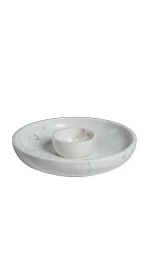 THE FAVORITES Roma Chip And Dip Bowl In White - White Marble