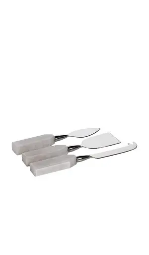 THE FAVORITES 3 Piece Cheese Knife Set In White - Alabaster