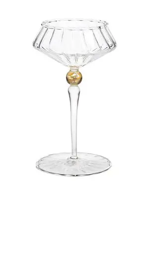 THE FAVORITES Ondine Fluted Coupe Cocktail Glass In Neutral - Clear & Light Amber