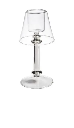 THE FAVORITES Isola Glass Tealight Lamp In Neutral - Clear & Silver