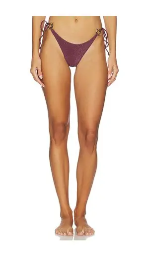 Bond Eye Ring Tie Side Vista Brief Bikini Bottom - Amarena Lurex Micro