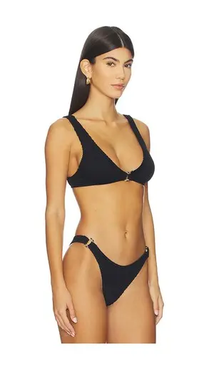 Bond Eye Ring Scout Crop Bikini Top - Black Shimmer