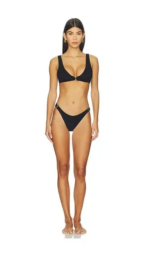 Bond Eye Ring Scene Brief Bikini Bottom - Black Shimmer