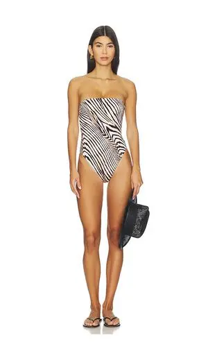 VITAMIN A Classic Bandeau One Piece Swimsuit - Shell Stripe