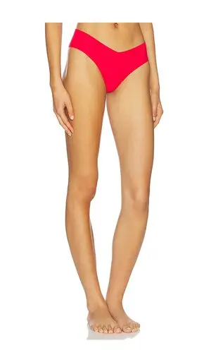 Commando Invisible Rib Thong In Red - Scarlet