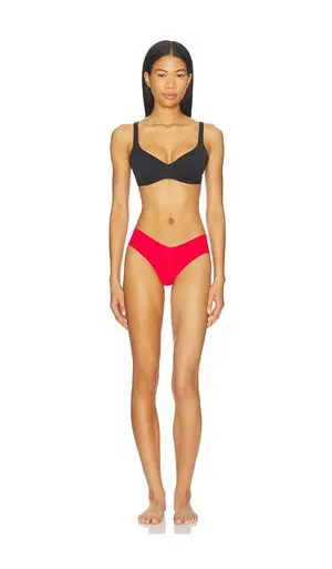 Commando Invisible Rib Thong In Red - Scarlet