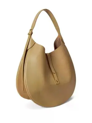 Polo Ralph Lauren Leather Shoulder Bag With Pony Plaque - Neutrals