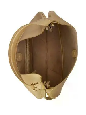 Polo Ralph Lauren Leather Shoulder Bag With Pony Plaque - Neutrals