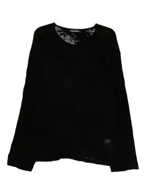 Our Legacy Floral-jacquard U-neck Top