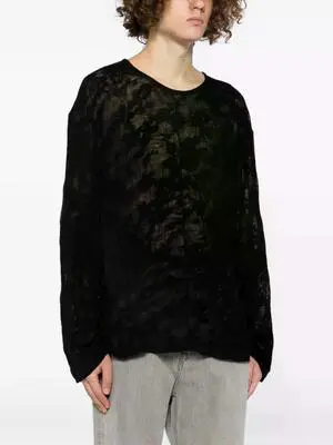 Our Legacy Floral-jacquard U-neck Top