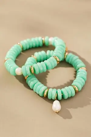 Ettika Saint Tropez Stretch Bracelets Set - Turquoise