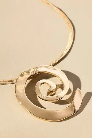 Ettika Aura Swirl Pendant Necklace - Gold