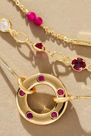 Anthropologie Birthstone Layered Necklace - July