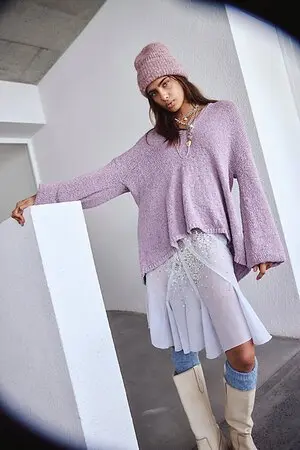 Free People Ren Sweater Pullover - Cool Violet