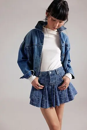 Free People We The Free Front Row Ruffle Mini Skirt