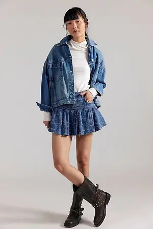 Free People We The Free Front Row Ruffle Mini Skirt