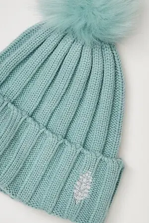 Free People Fresh Powder Pom Beanie - Sterling Blue