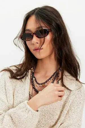 Free People Stella Round Sunglasses - Shiny Tort/brown