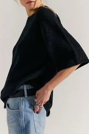 Free People Margot Sweater Tee - Black