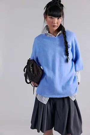 Free People Margot Sweater Tee - Peri Sky