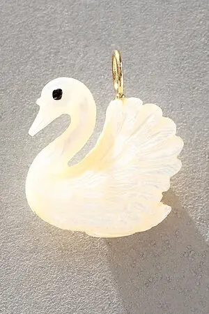 MAURA GREEN Swan Charm - Mother Of Pearl