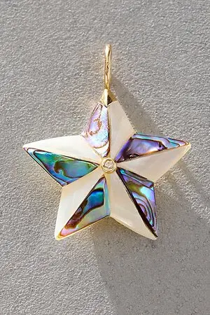 MAURA GREEN Beveled Luminescent Star Charm - Mixed Mother Of Pearl