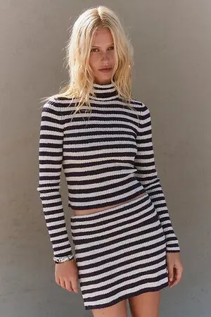 Free People Striped Sweater Set - White Navy Combo