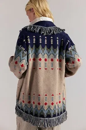 Pendleton Graphic Fringe Cardigan