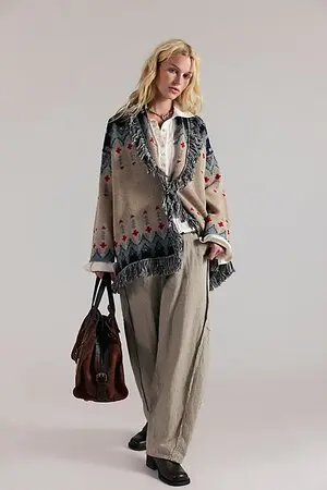Pendleton Graphic Fringe Cardigan
